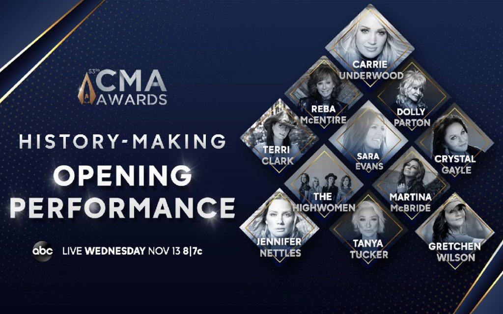 Women In Country Music Unite at “The 53rd Annual CMA Awards”